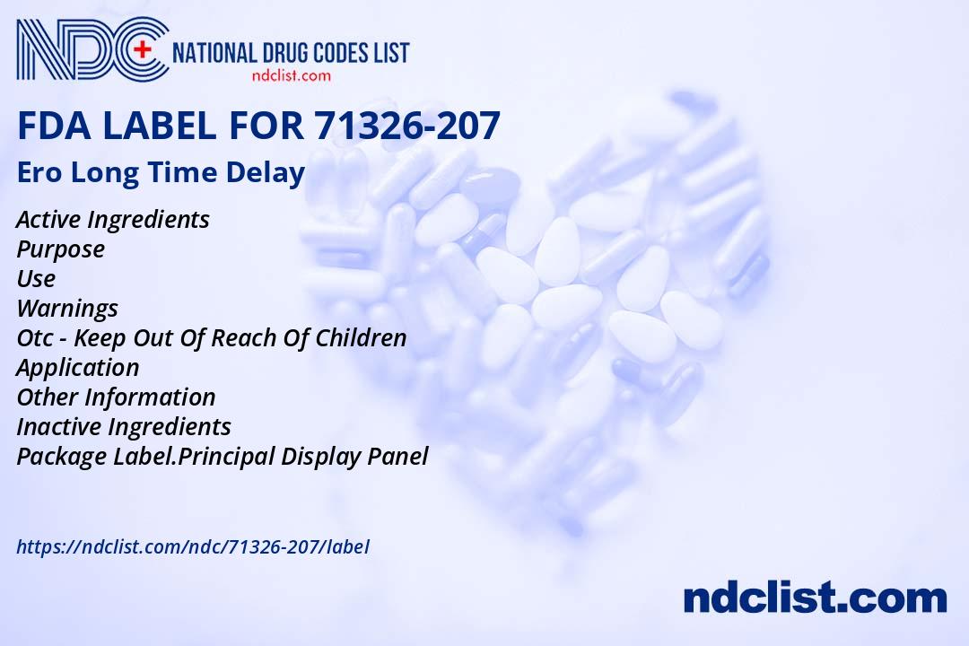 FDA Label for Ero Long Time Delay - Indications, Usage & Precautions