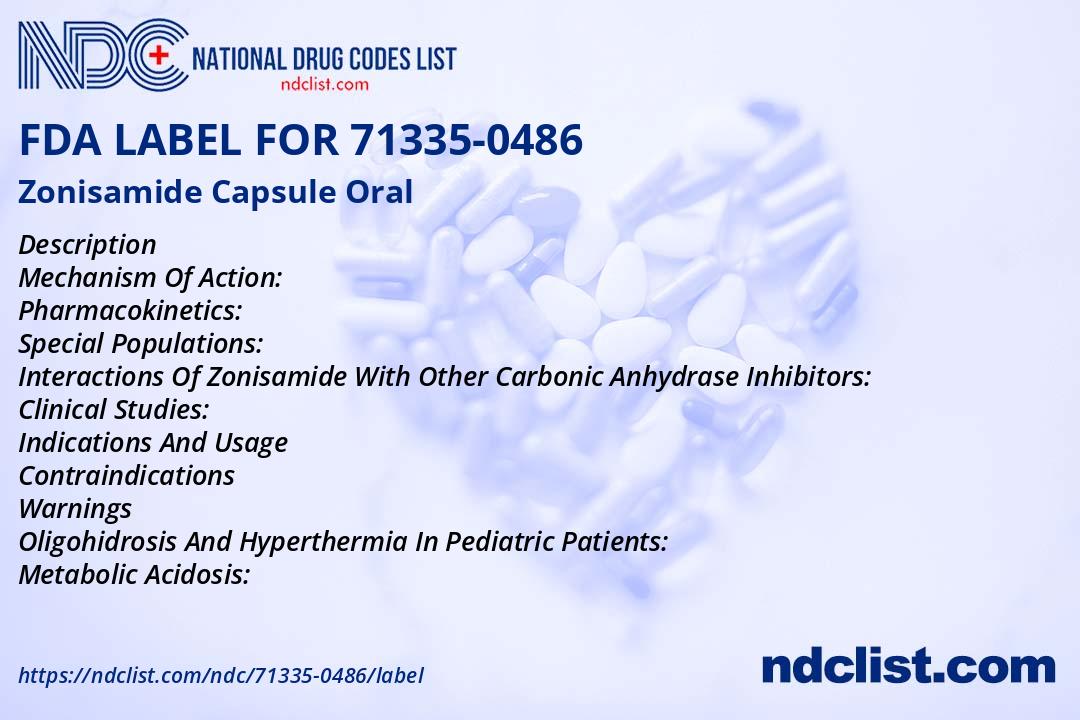 FDA Label for Zonisamide Capsule Oral - Indications, Usage & Precautions