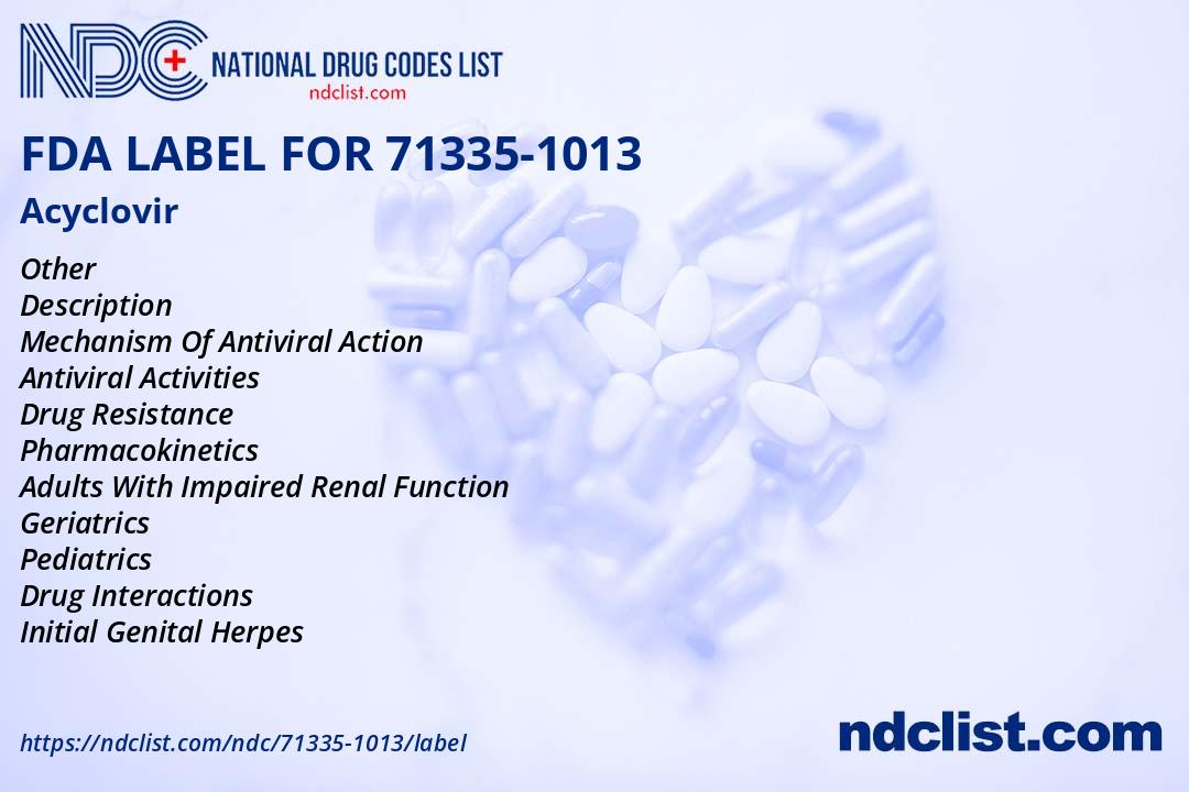 FDA Label for Acyclovir - Indications, Usage & Precautions