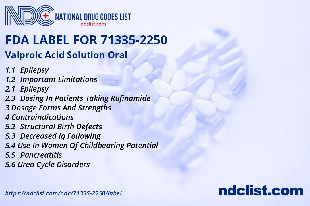 FDA Label for Valproic Acid Solution Oral - Indications, Usage ...