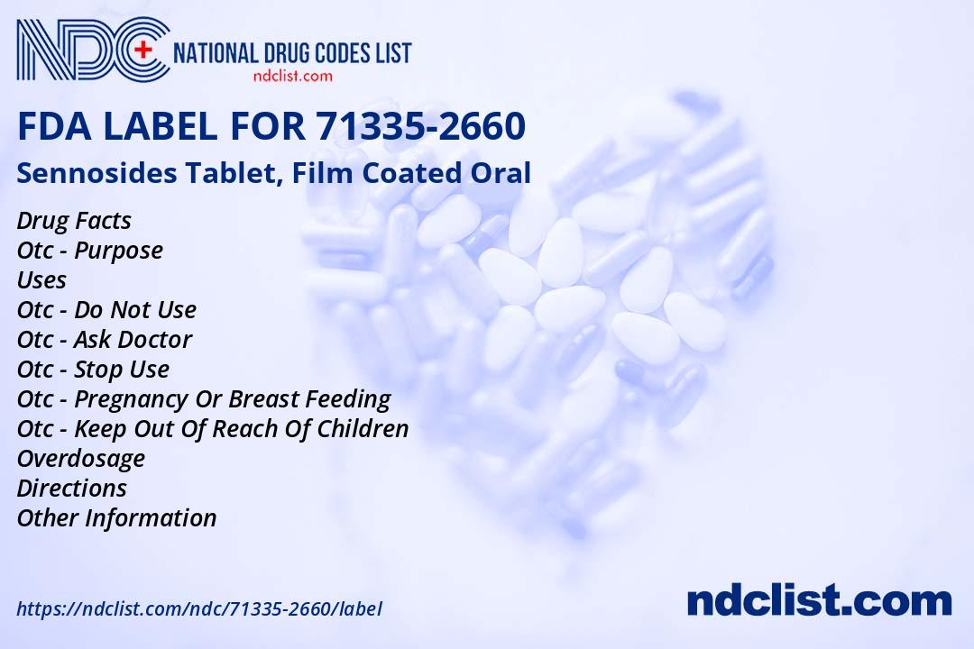Sennosides Tablet, Film Coated- FDA Label NDC71335-2660