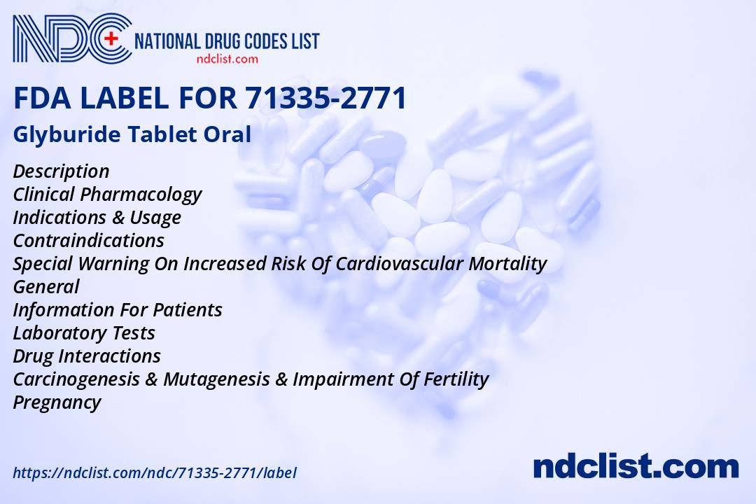 FDA Label for Glyburide Tablet Oral - Indications, Usage & Precautions