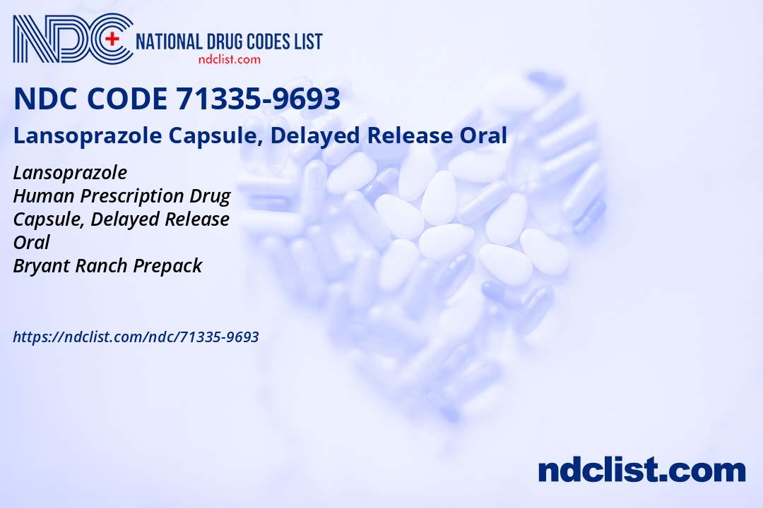 NDC 71335-9693 Lansoprazole Capsule, Delayed Release Oral