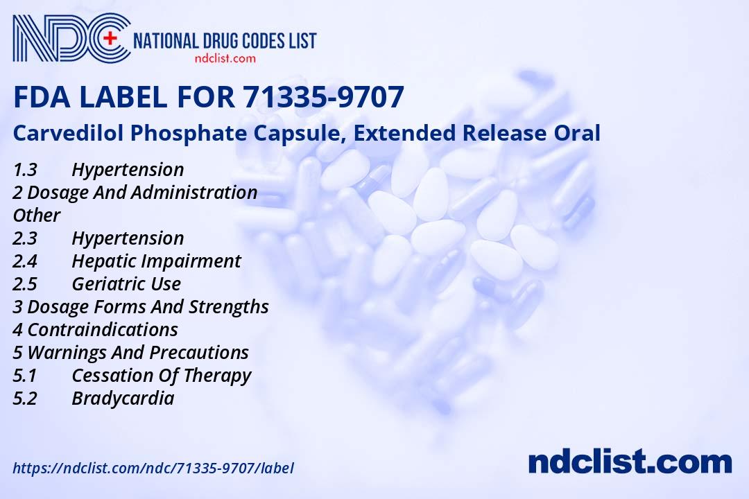 Carvedilol Phosphate- FDA Label NDC71335-9707
