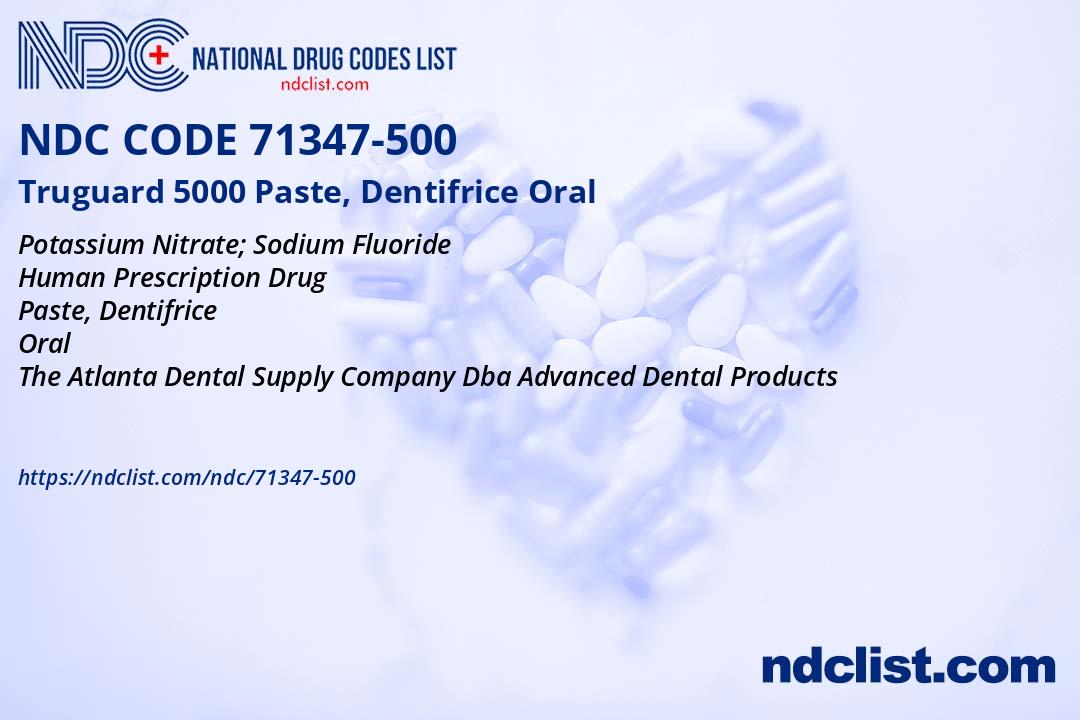 NDC 71347-500 Truguard 5000 Paste, Dentifrice Oral