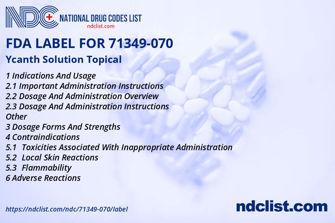 FDA Label for Ycanth Solution Topical - Indications, Usage & Precautions