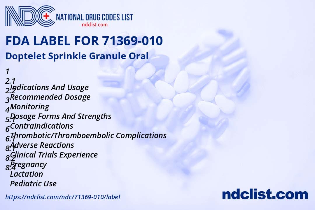 FDA Label for Doptelet Sprinkle Granule Oral - Indications, Usage ...