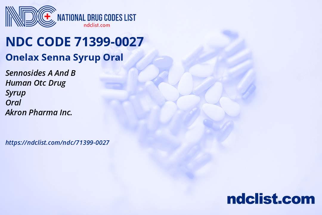 Onelax Senna Syrup- NDC71399-0027