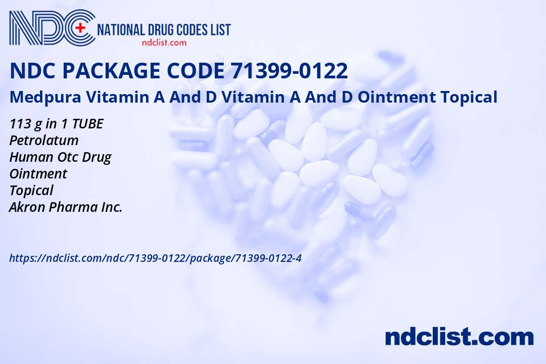 Medpura Vitamin A And D Ointment NDC Package 71399-0122-4