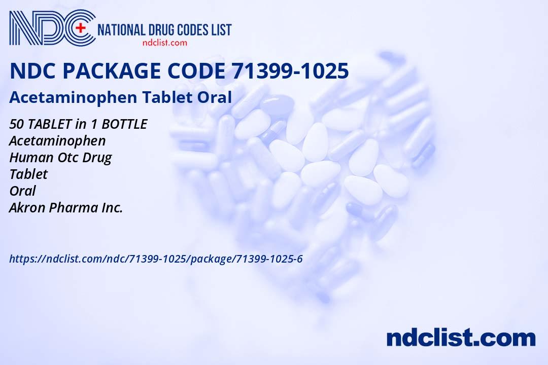Acetaminophen Tablet NDC Package 71399-1025-6