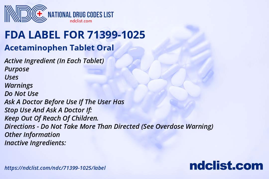 FDA Label for Acetaminophen Tablet Oral - Indications, Usage & Precautions