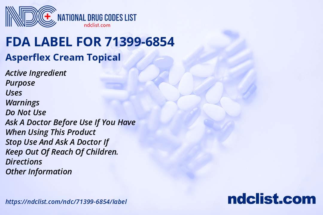 Asperflex Cream- FDA Label NDC71399-6854