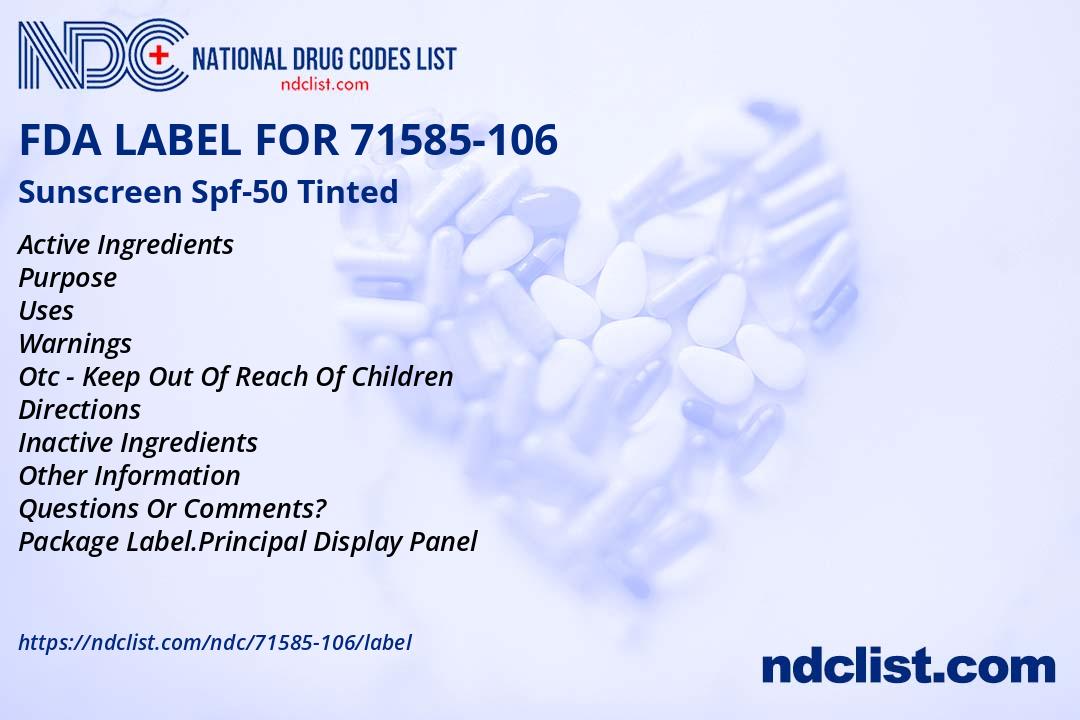 FDA Label for Sunscreen Spf-50 Tinted - Indications, Usage & Precautions