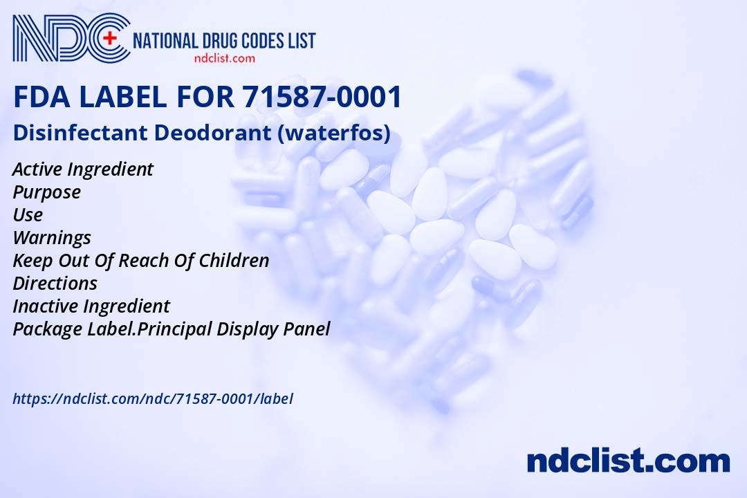 Disinfectant Deodorant (waterfos) FDA Label - NDC 71587-0001