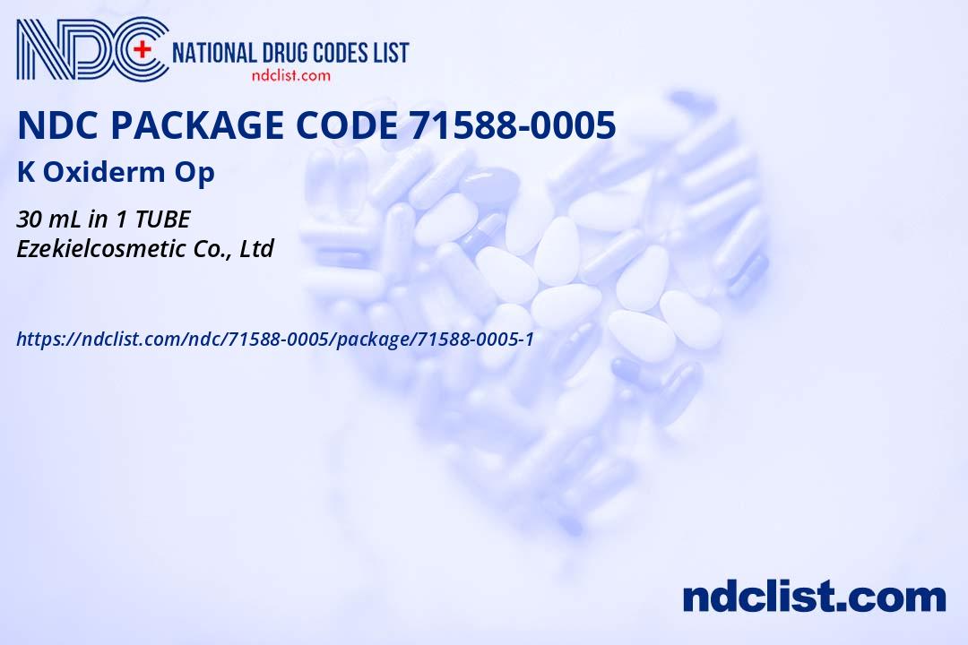 NDC Package 71588-0005-1 K Oxiderm Op