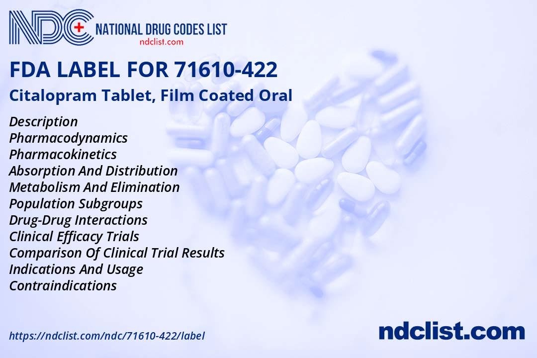 FDA Label for Citalopram Tablet, Film Coated Oral - Indications, Usage ...