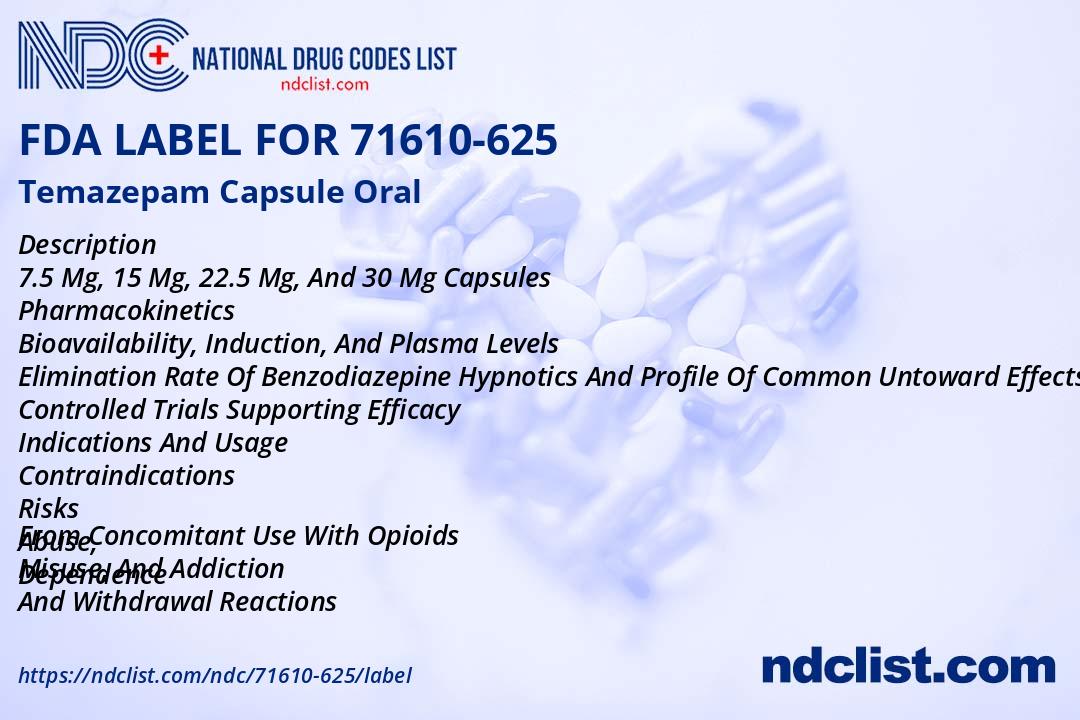 FDA Label for Temazepam Capsule Oral - Indications, Usage & Precautions