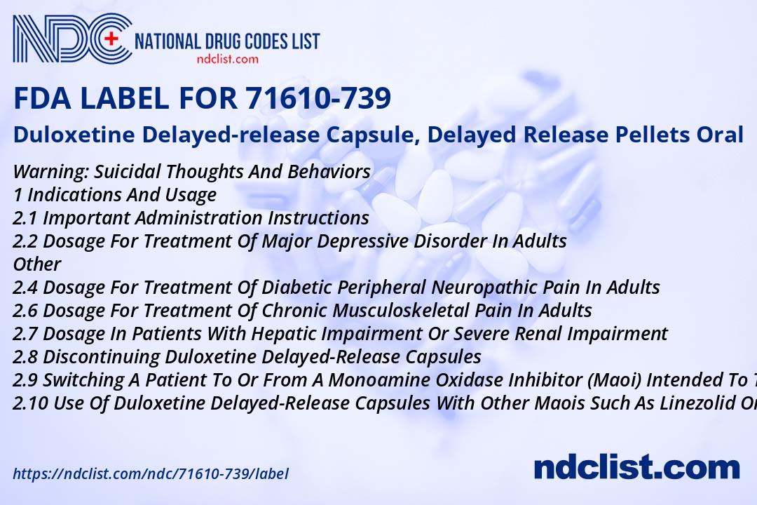 FDA Label for Duloxetine Delayed-release Capsule, Delayed Release ...
