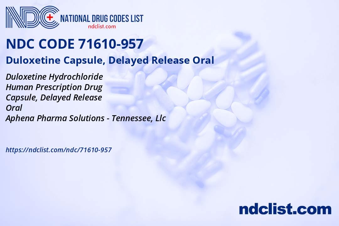 Duloxetine Capsule, Delayed Release NDC 71610-957