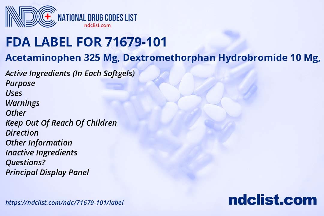 Acetaminophen 325 Mg, Dextrome FDA Label - NDC 71679-101