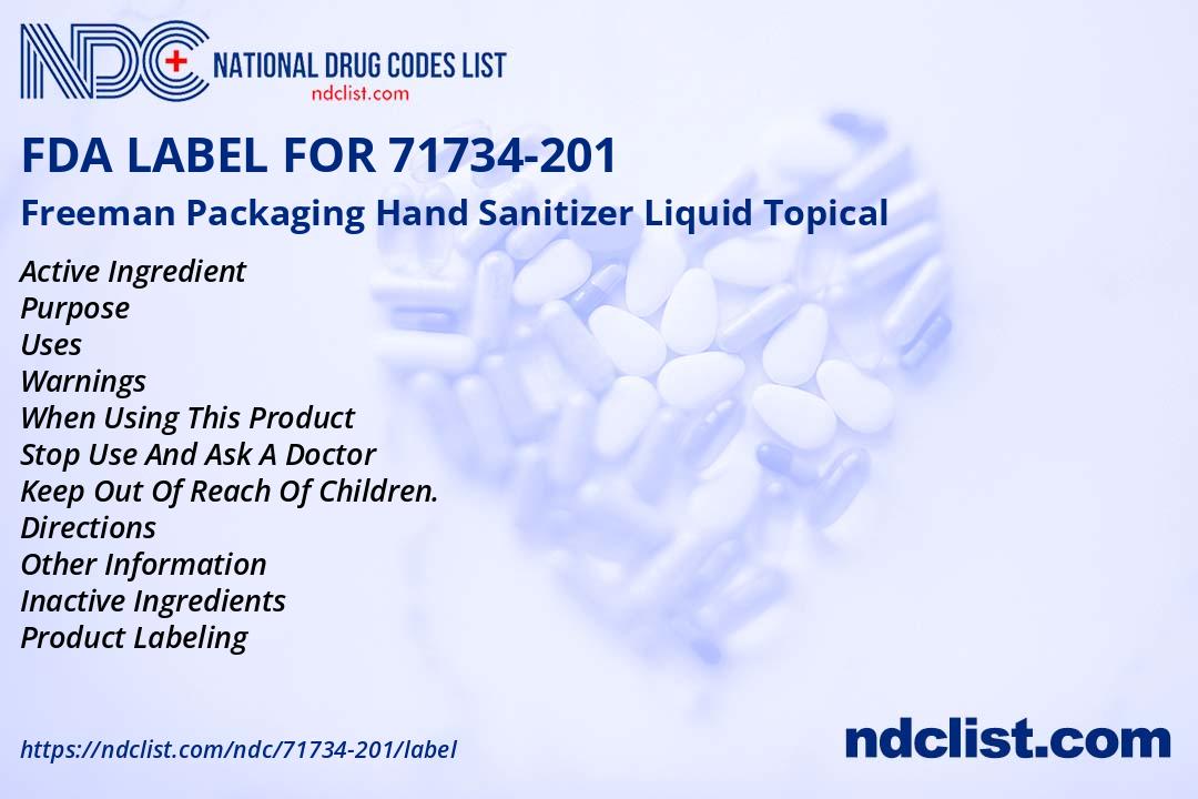 FDA Label for Freeman Packaging Hand Sanitizer Liquid Topical ...