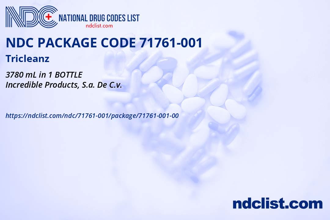 NDC Package 71761-001-00 Tricleanz