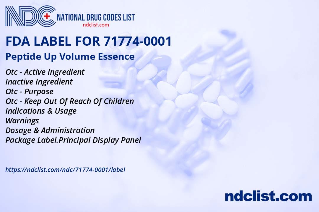 Peptide Up Volume Essence- FDA Label NDC71774-0001