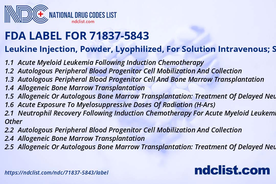 FDA Label for Leukine Injection, Powder, Lyophilized, For Solution ...
