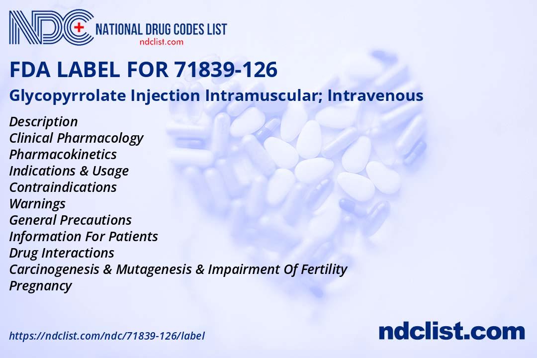 FDA Label for Glycopyrrolate Injection Intramuscular; Intravenous ...