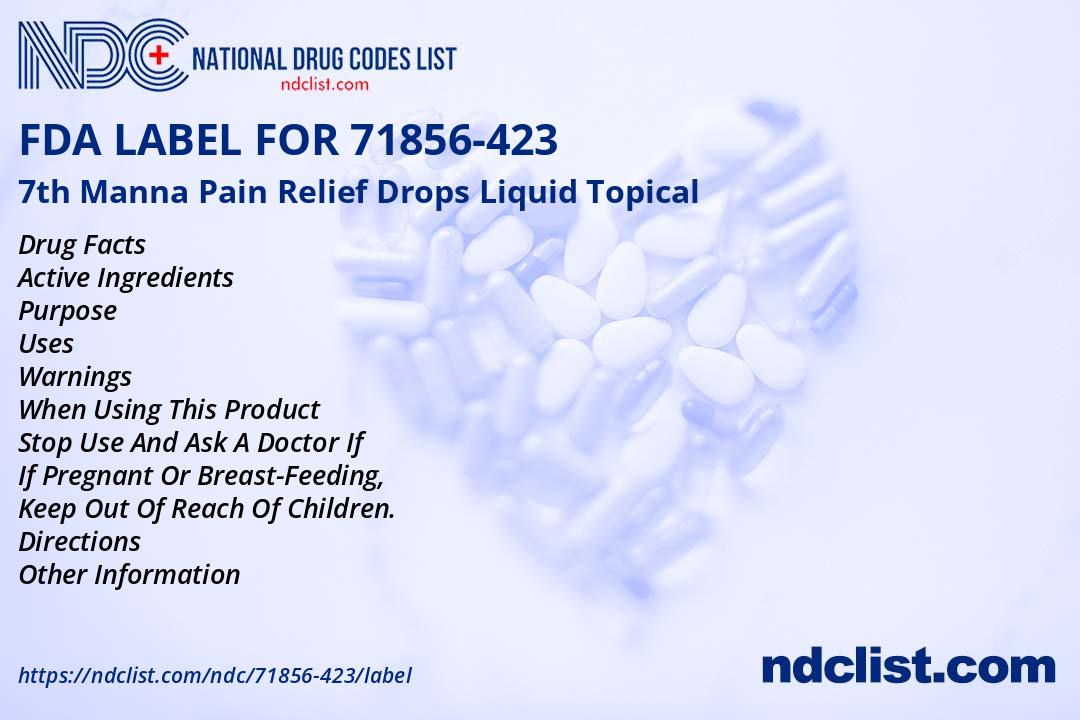 7th Manna Pain Relief Drops Liquid FDA Label - NDC 71856-423