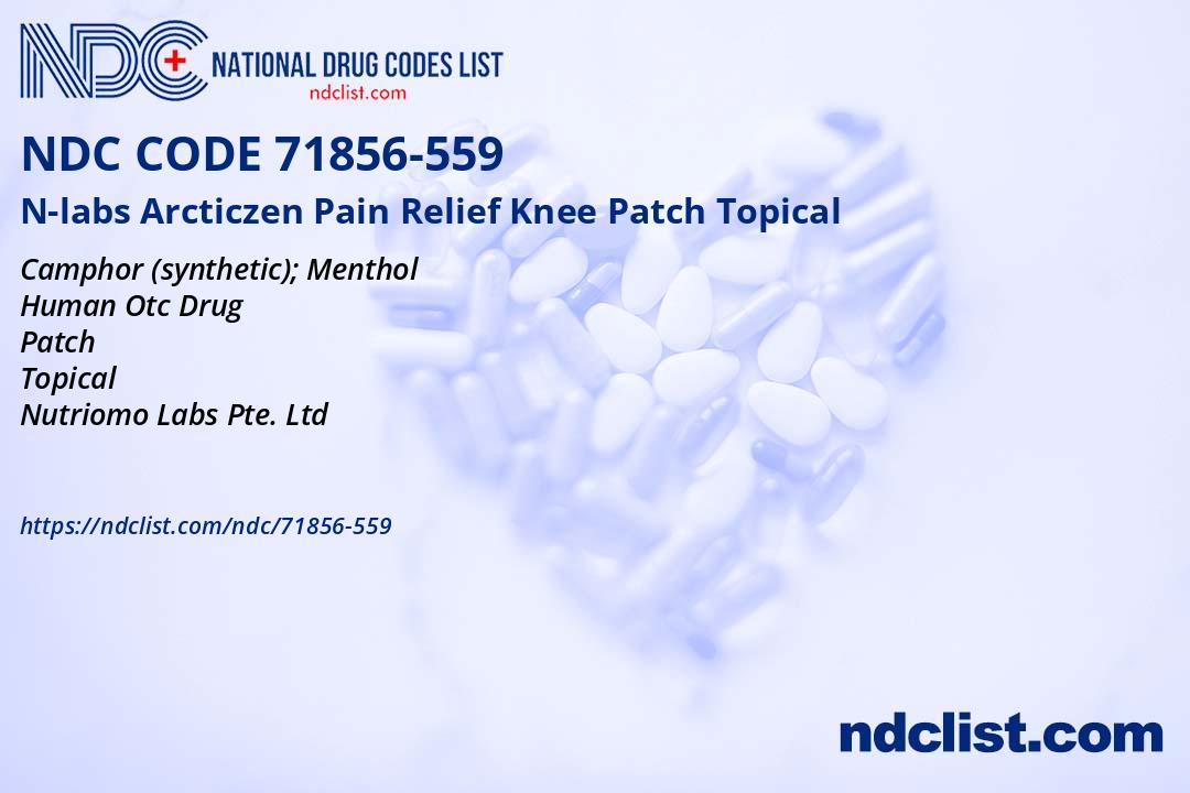 NDC Crossover 71856-559 N-labs Arcticzen Pain Relief Knee Patch Topical ...