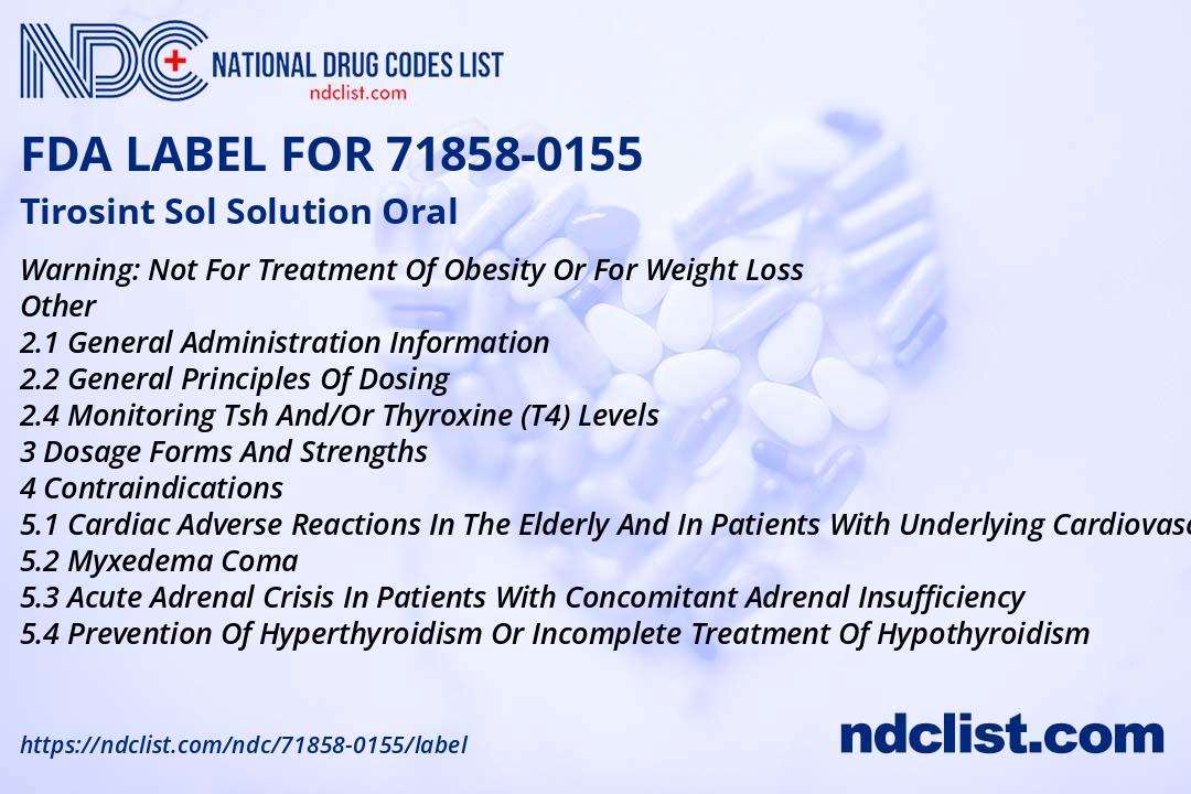 FDA Label for Tirosint Sol Solution Oral - Indications, Usage & Precautions