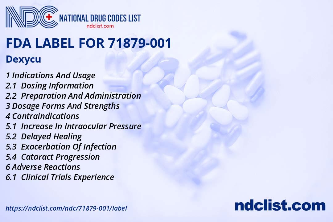 Dexycu Injection, Suspension- FDA Label NDC71879-001