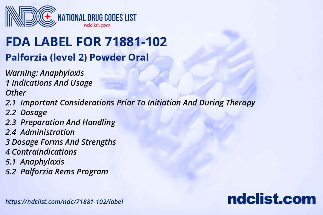 FDA Label for Palforzia (level 2) - Indications, Usage & Precautions