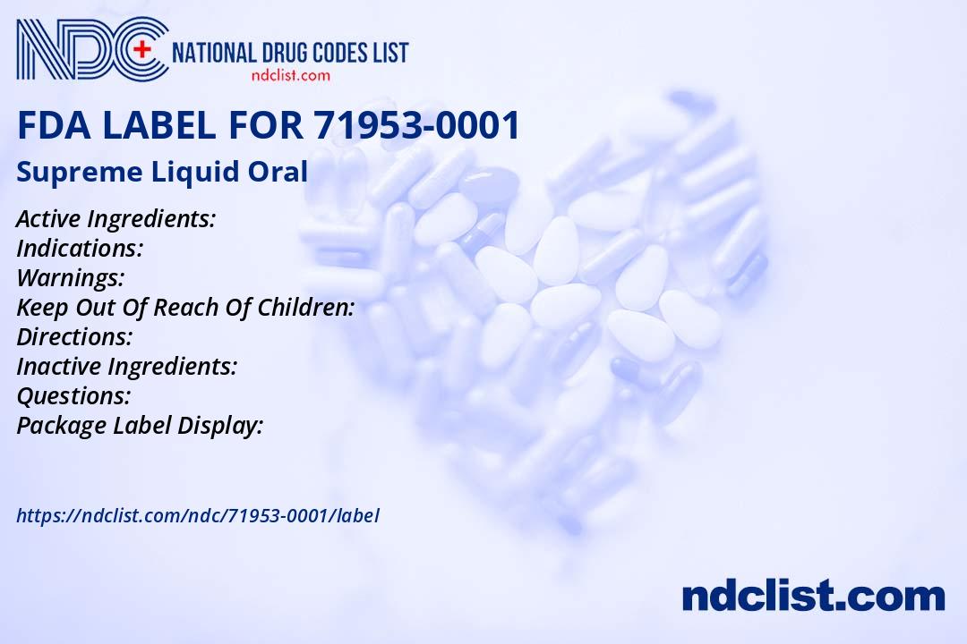 Supreme Liquid FDA Label - NDC 71953-0001