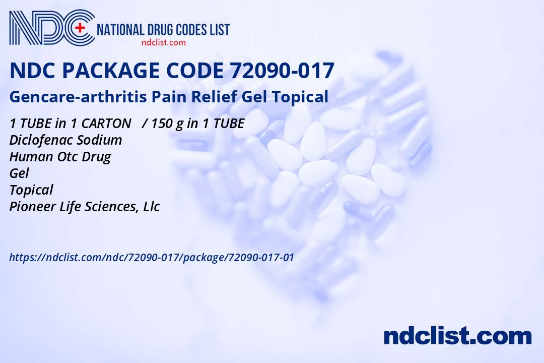 Gencare-arthritis Pain Relief Gel NDC Package 72090-017-01