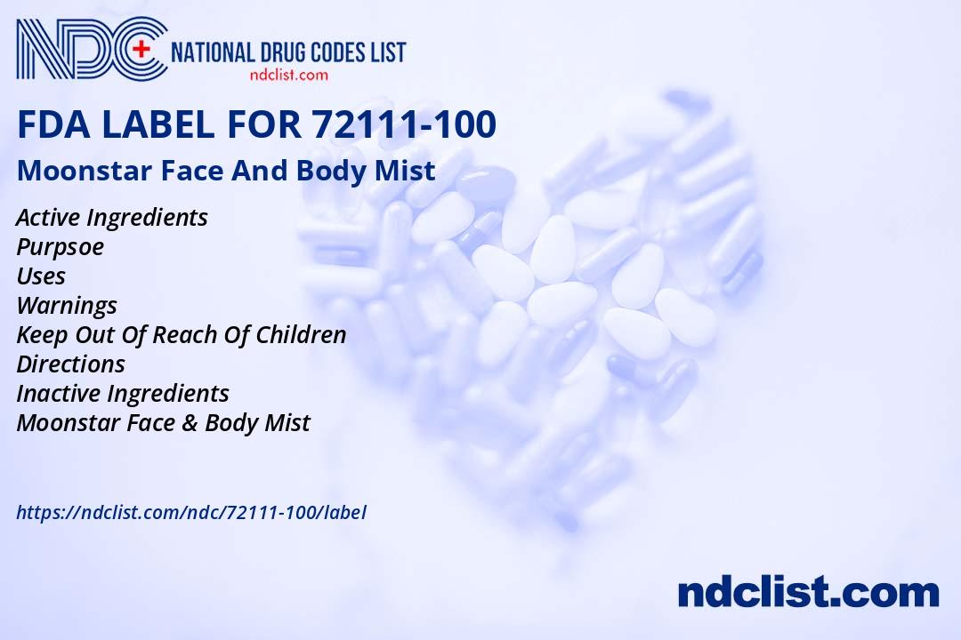 FDA Label for Moonstar Face And Body Mist - Indications, Usage ...