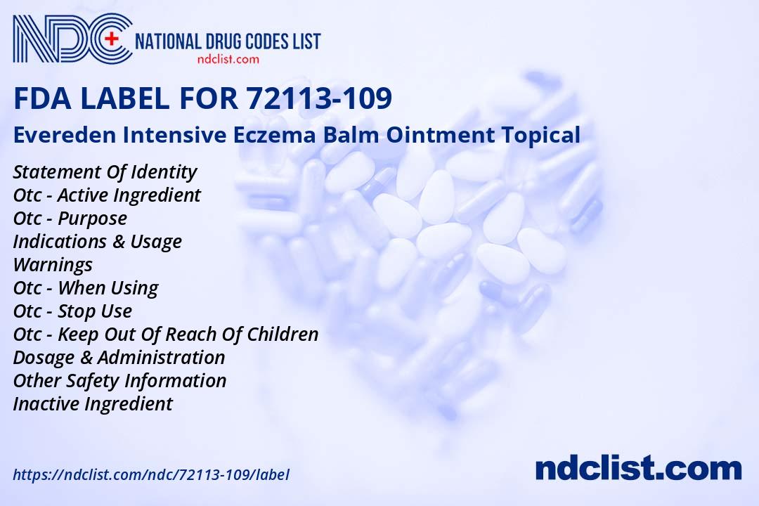 FDA Label for Evereden Intensive Eczema Balm Ointment Topical ...