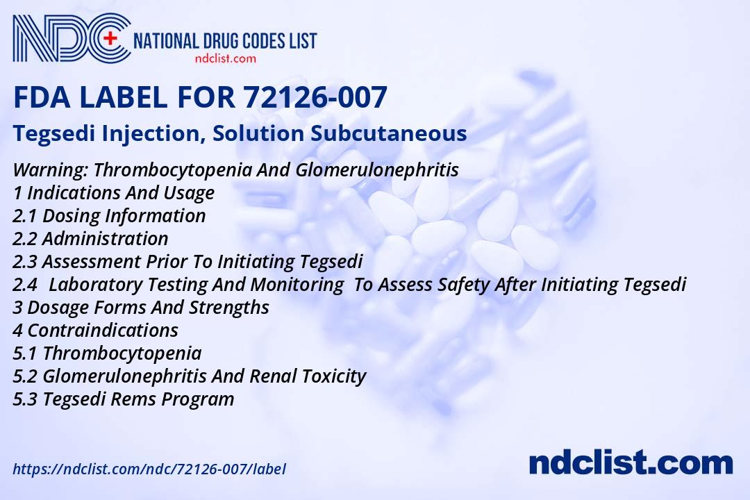 FDA Label for Tegsedi Injection, Solution Subcutaneous - Indications ...