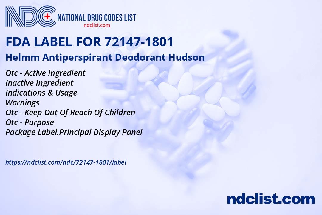 Helmm Antiperspirant Deodorant H- FDA Label NDC72147-1801