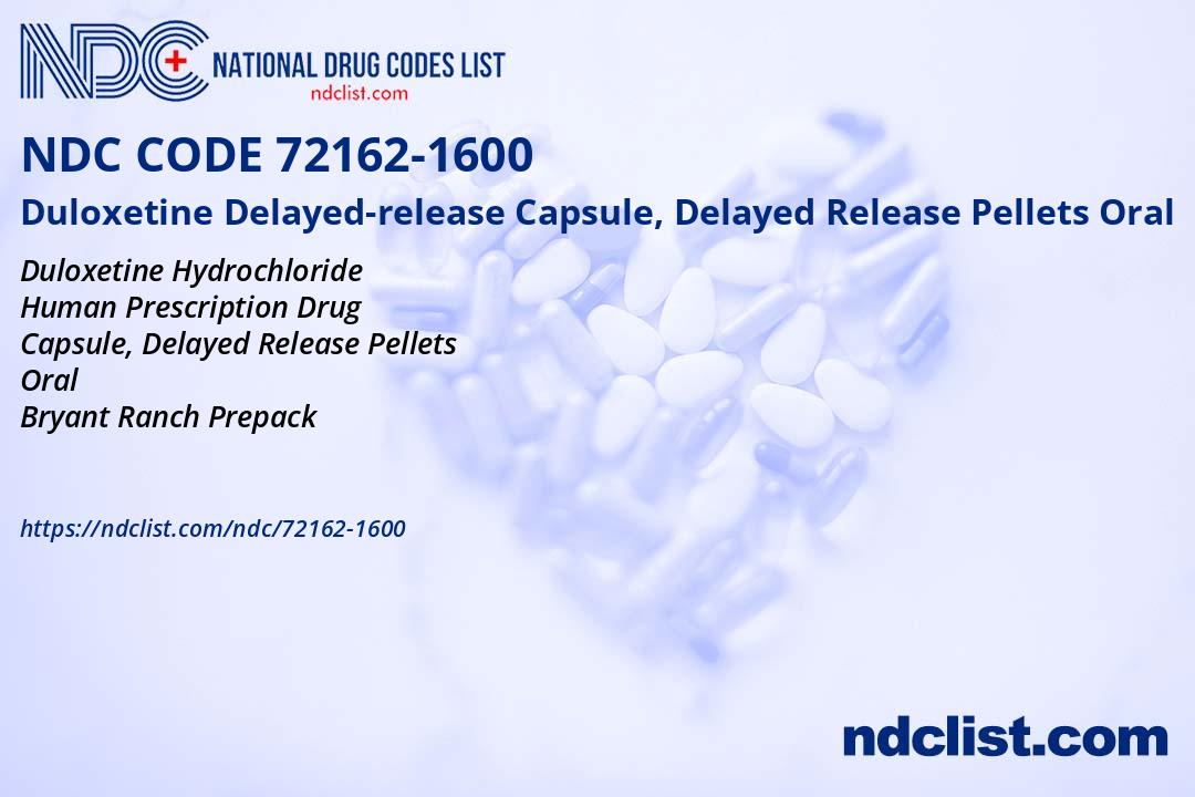 Duloxetine Capsule, Delayed Release Pellets- NDC72162-1600