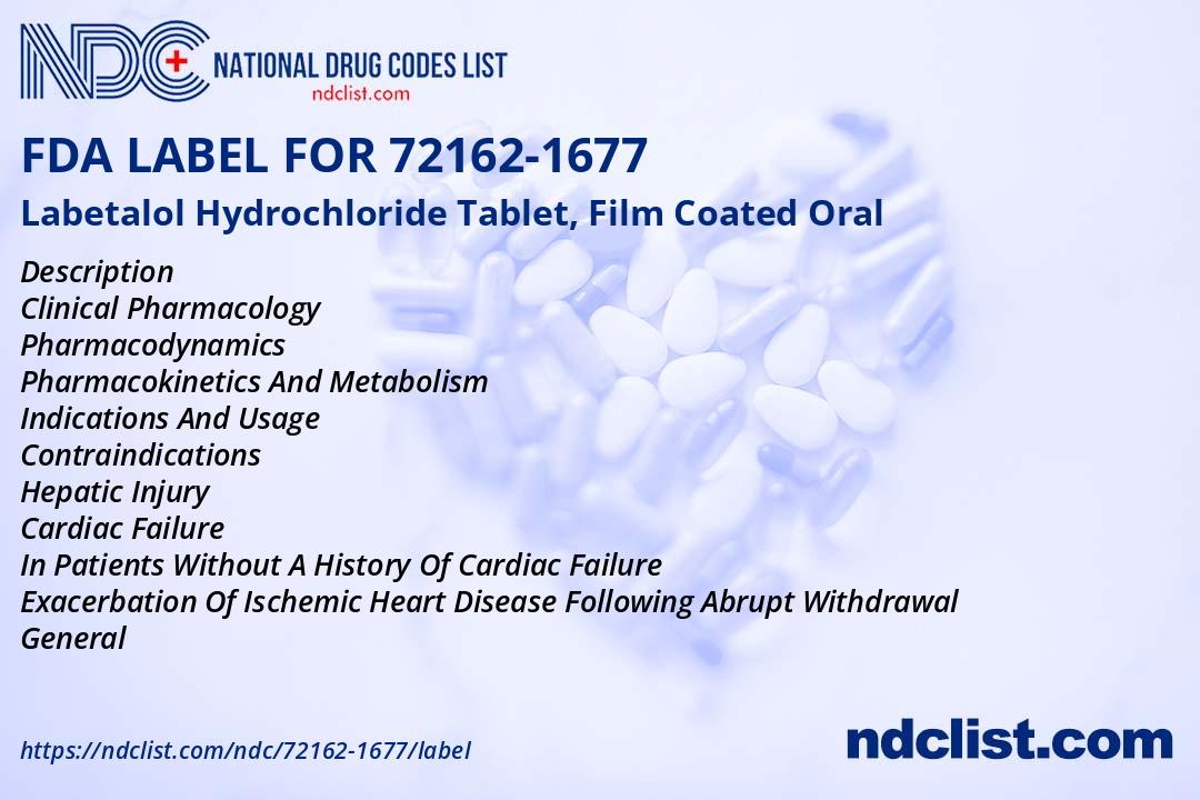 Labetalol Hydrochloride FDA Label - NDC 72162-1677