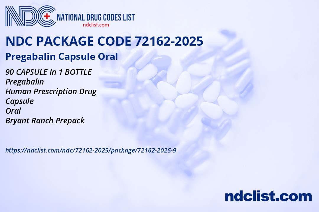 NDC Package 72162-2025-9 Pregabalin