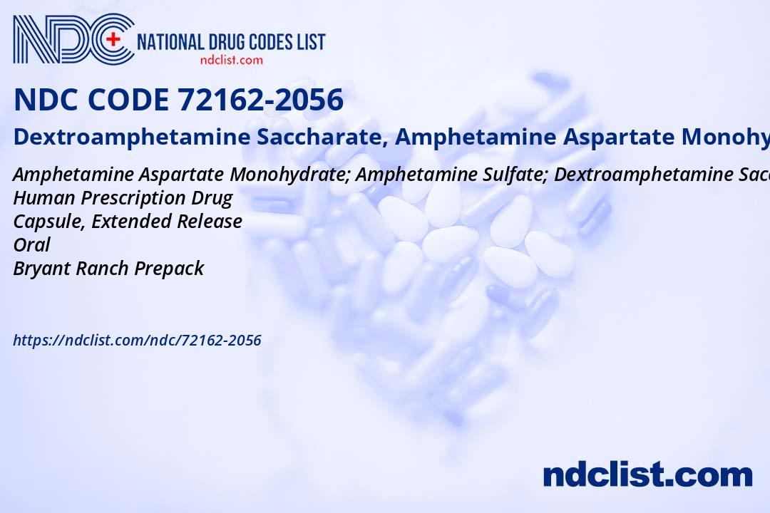 NDC 72162-2056 Dextroamphetamine Saccharate, Amphetamine Aspartate Monohydrate ...