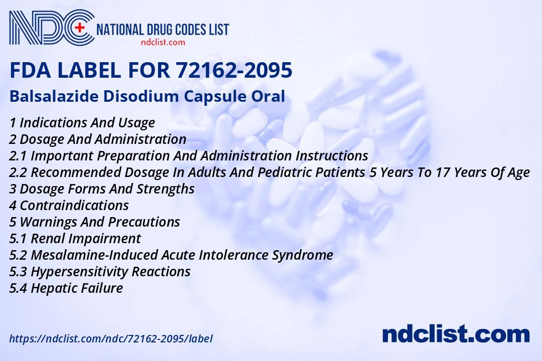 Balsalazide Disodium Capsule- FDA Label NDC72162-2095