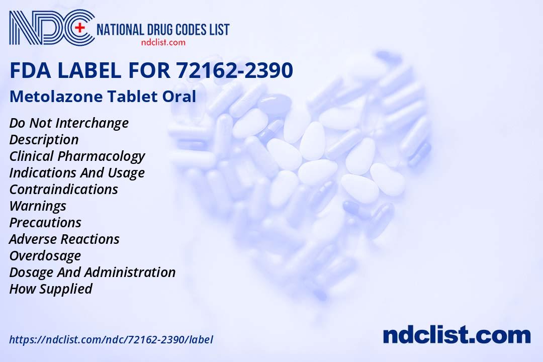 FDA Label for Metolazone Tablet Oral - Indications, Usage & Precautions