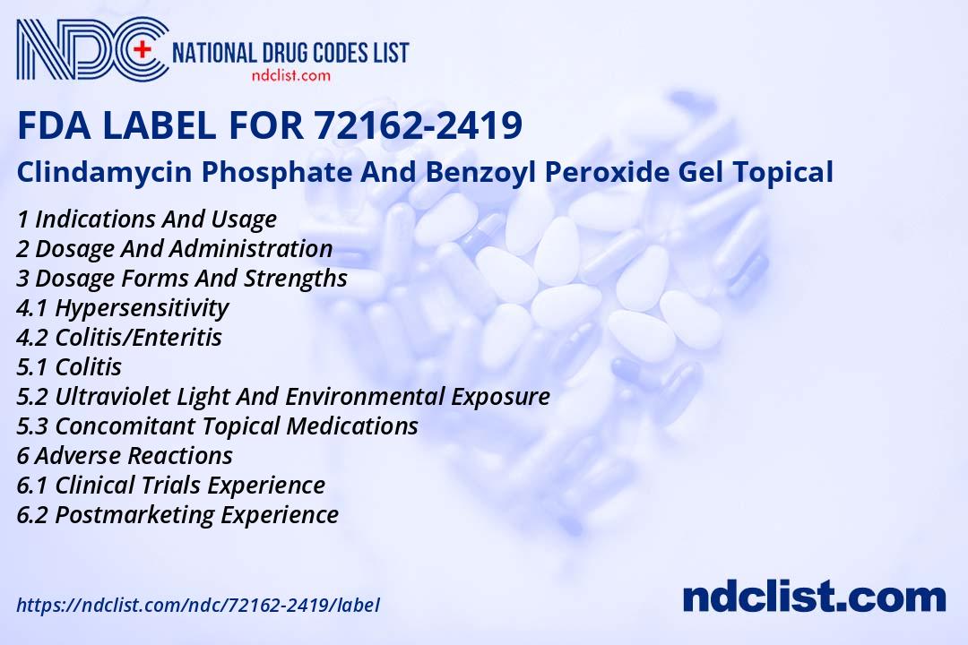 FDA Label for Clindamycin Phosphate And Benzoyl Peroxide Gel Topical ...