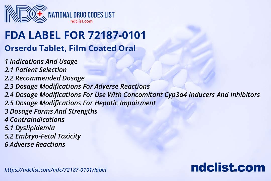 FDA Label for Orserdu Tablet, Film Coated Oral - Indications, Usage & Precautions