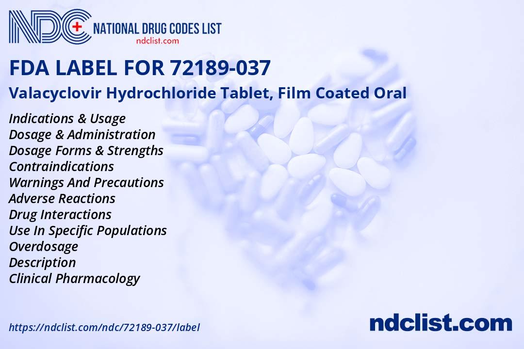 FDA Label for Valacyclovir Hydrochloride - Indications, Usage & Precautions