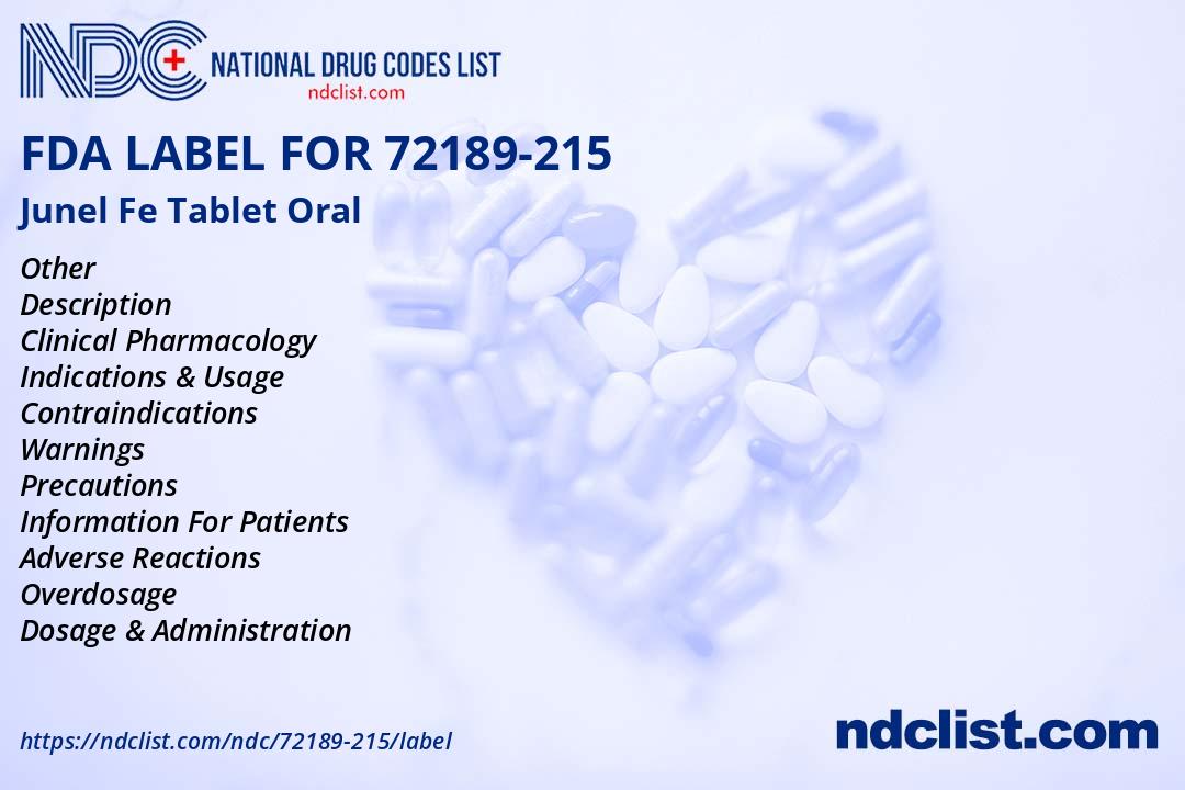 FDA Label for Junel Fe Tablet Oral - Indications, Usage & Precautions